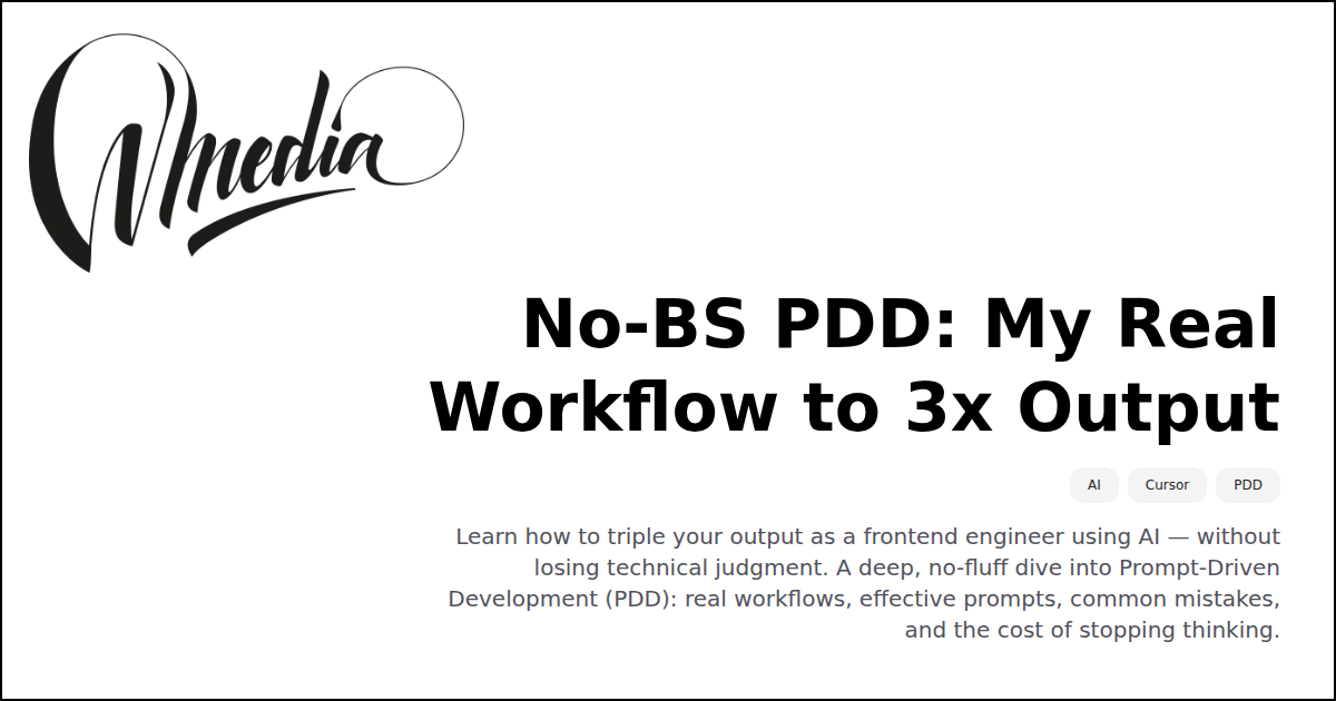 No-BS PDD: My Real Workflow to 3x Output - Juan Andrés Núñez — Building ...